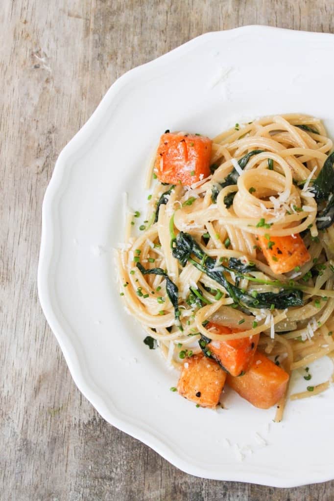 Brown Butter Spaghetti with Kale & Squash-The Little Epicurean