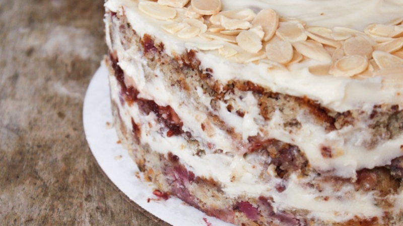 Raspberry Almond Layer Cake - The Little Epicurean