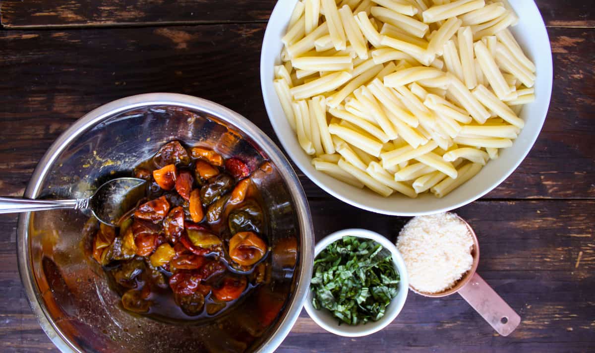 Roasted Tomato Pasta- The Little Epicurean