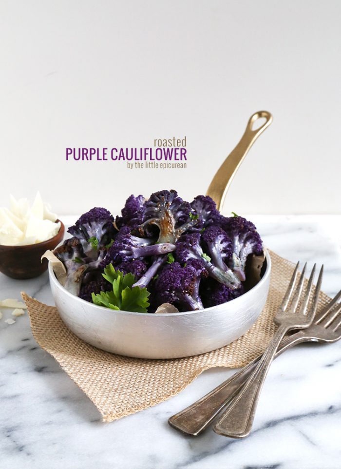 Roasted Purple Cauliflower- The Little Epicurean