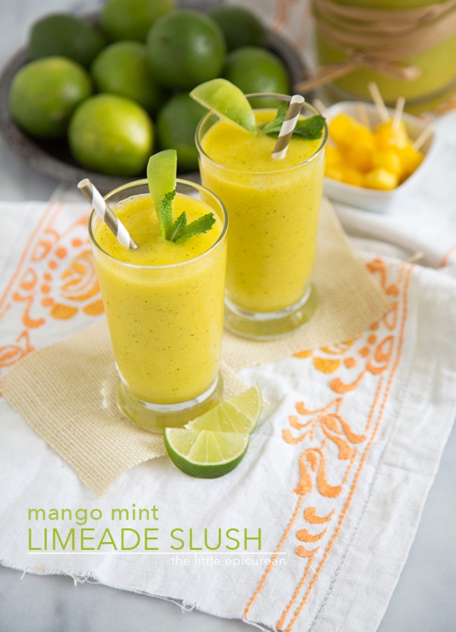 Mango Mint Limeade Slush (non-alcoholic) - The Little Epicurean