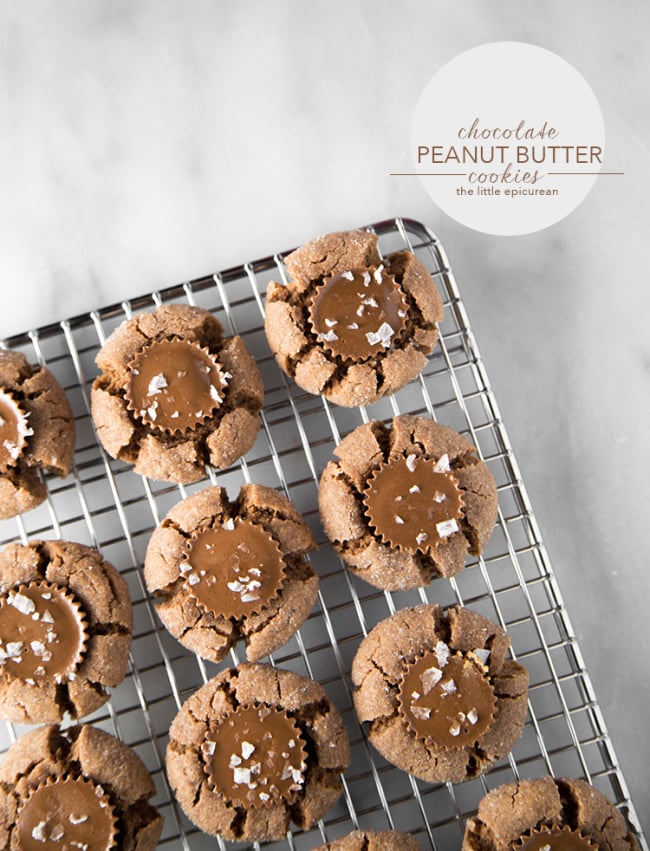 Chocolate Peanut Butter Cookies- The Little Epicurean