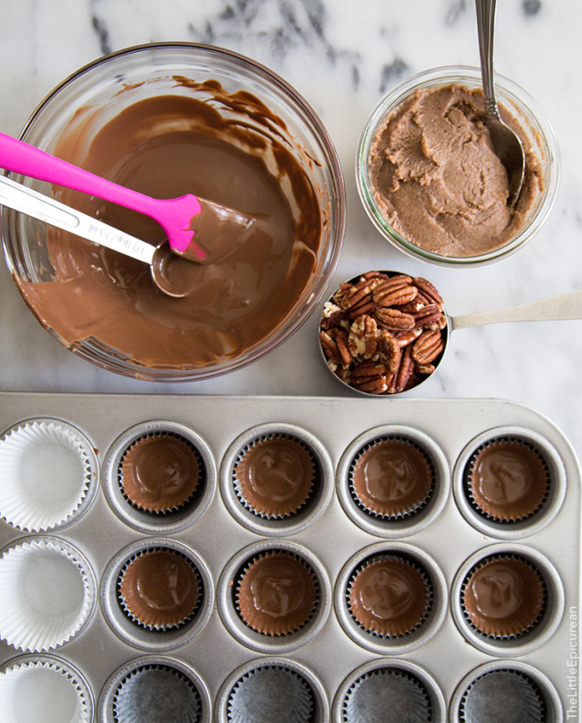 Milk Chocolate Pecan Cups- The Little Epicurean