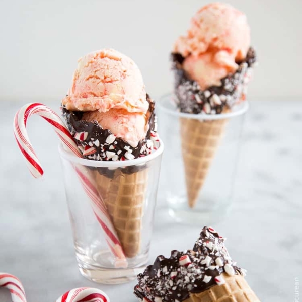 Peppermint Ice Cream with Dipped Cone- The Little Epicurean