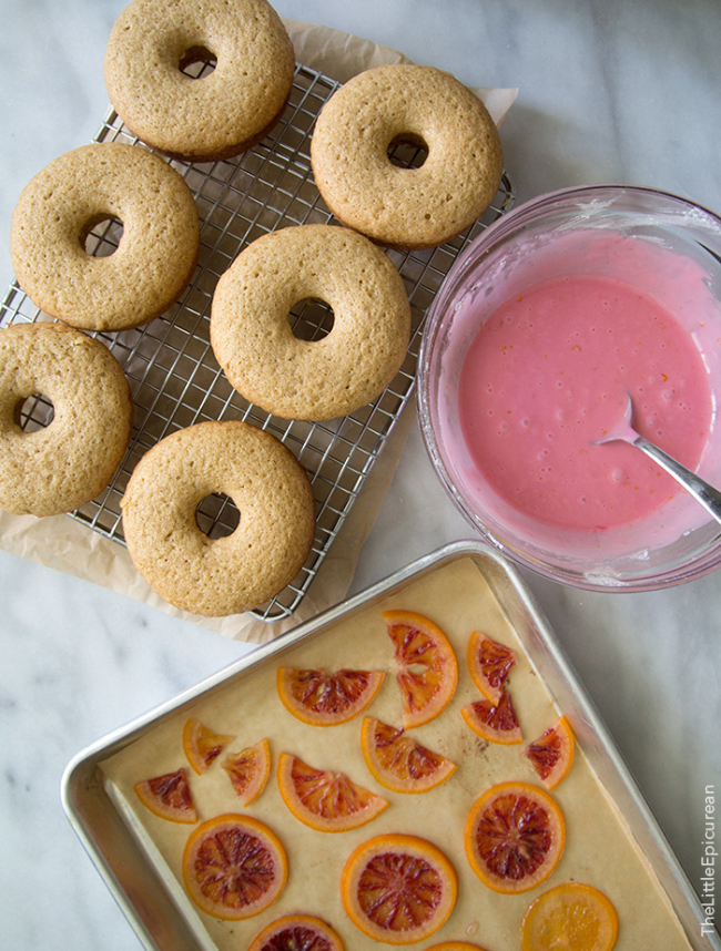 Blood Orange Donuts- The Little Epicurean