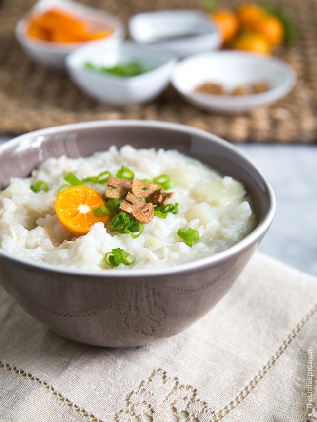 Arroz Caldo (Filipino Rice Porridge)- The Little Epicurean