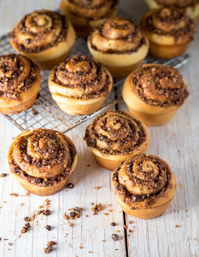Chocolate Walnut Cinnamon Rolls- The Little Epicurean
