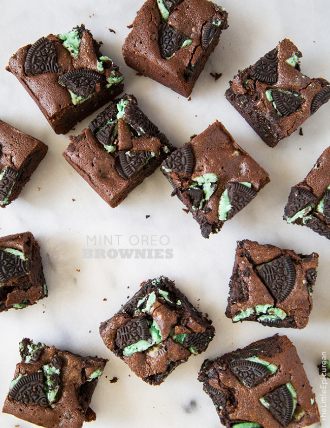 Mint Oreo Brownies- The Little Epicurean