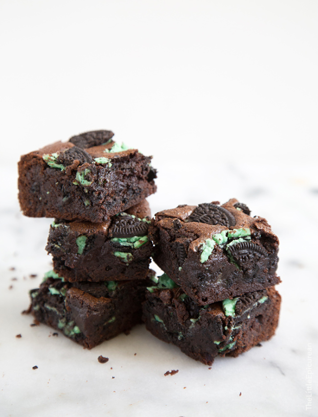 Mint Oreo Brownies- The Little Epicurean