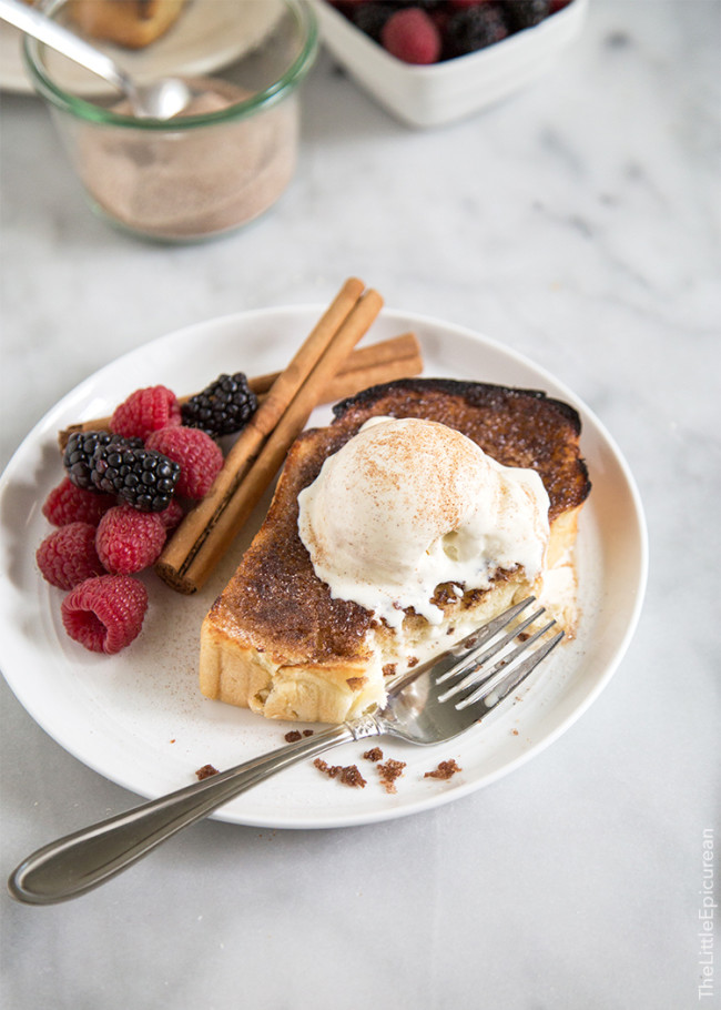Cinnamon Sugar Milk Bread Toast- The Little Epicurean