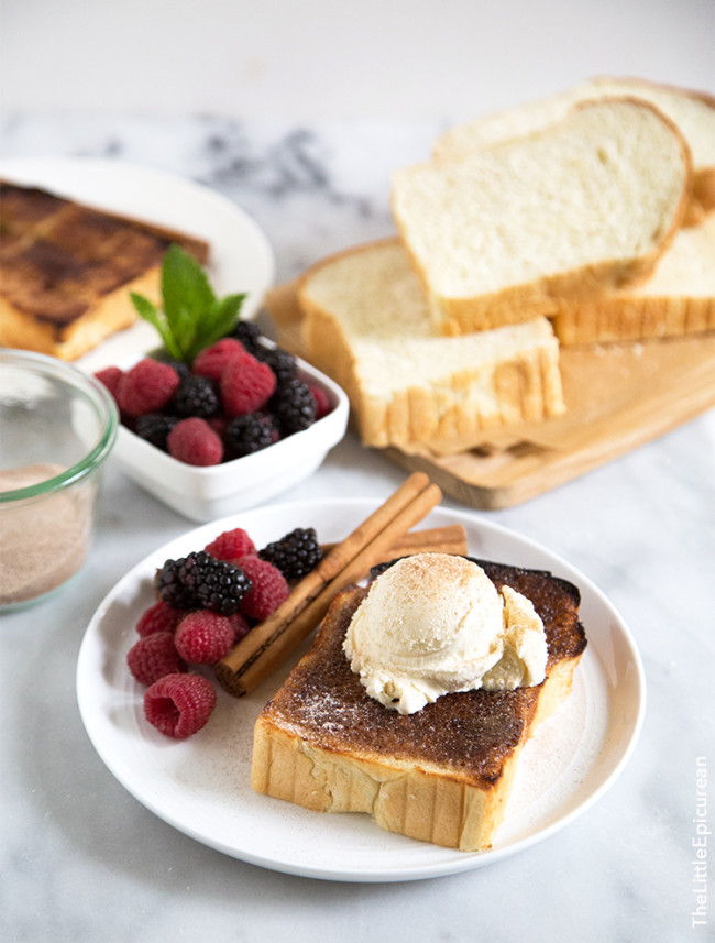 Cinnamon Sugar Milk Bread Toast- The Little Epicurean