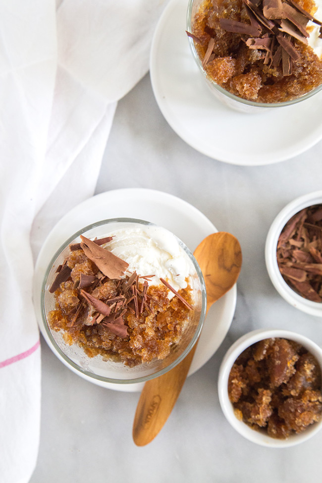 Espresso Granita with Ice Cream-The Little Epicurean