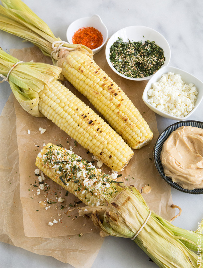 Miso Butter Corn with Japanese toppings-The Little Epicurean