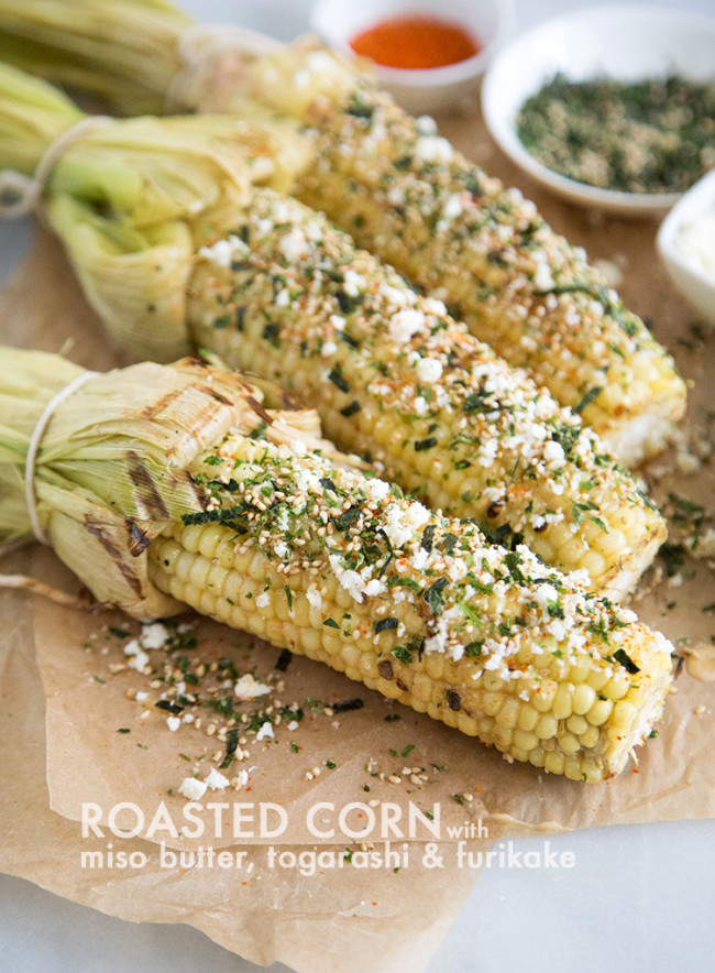 Miso Butter Corn with Japanese toppings-The Little Epicurean