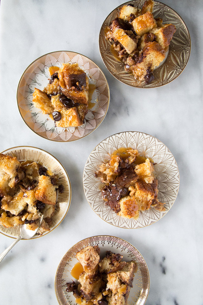 Walnut Chocolate Chip Bread Pudding-The Little Epicurean