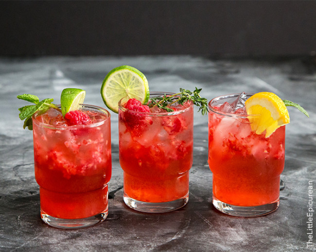 Sparkling Blackcurrant Raspberry Mocktail-The Little Epicurean