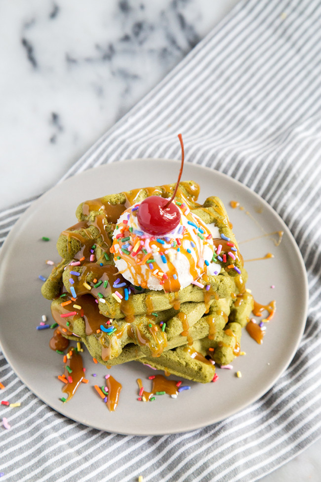 Matcha Mochi Waffles Sundae- The Little Epicurean