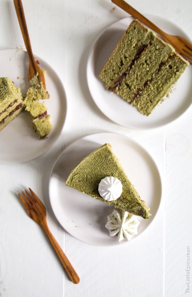Matcha Red Bean Cake - The Little Epicurean