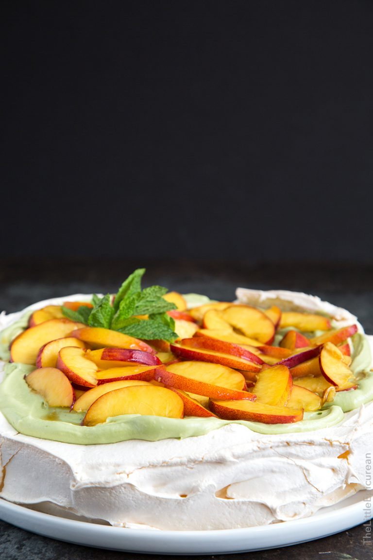Matcha Nectarine Pavlova - The Little Epicurean