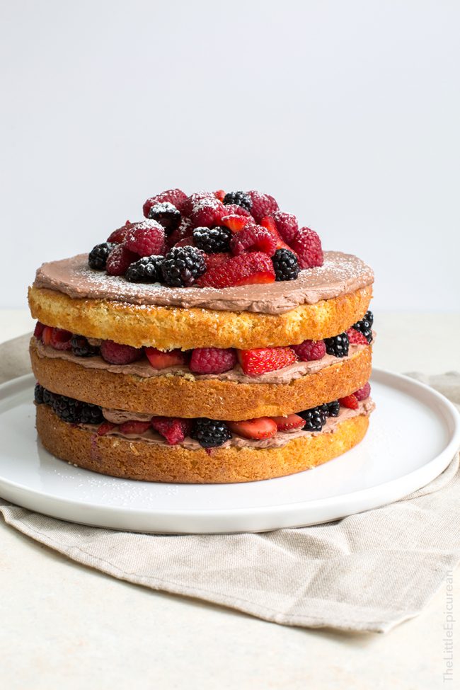 Chocolate Malt Berry Cake - The Little Epicurean