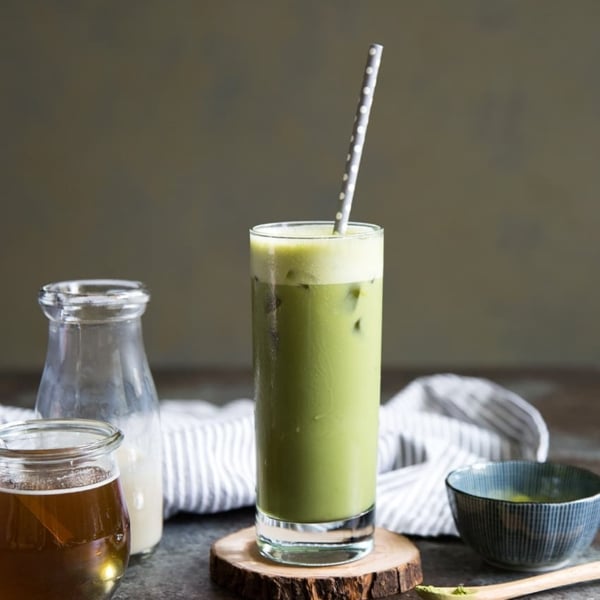 Iced Honey Matcha Soy Latte - The Little Epicurean
