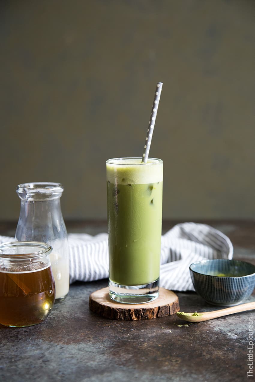 Iced Honey Matcha Soy Latte The Little Epicurean