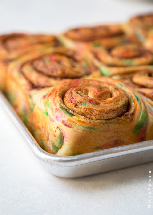 Funfetti Cinnamon Rolls - The Little Epicurean