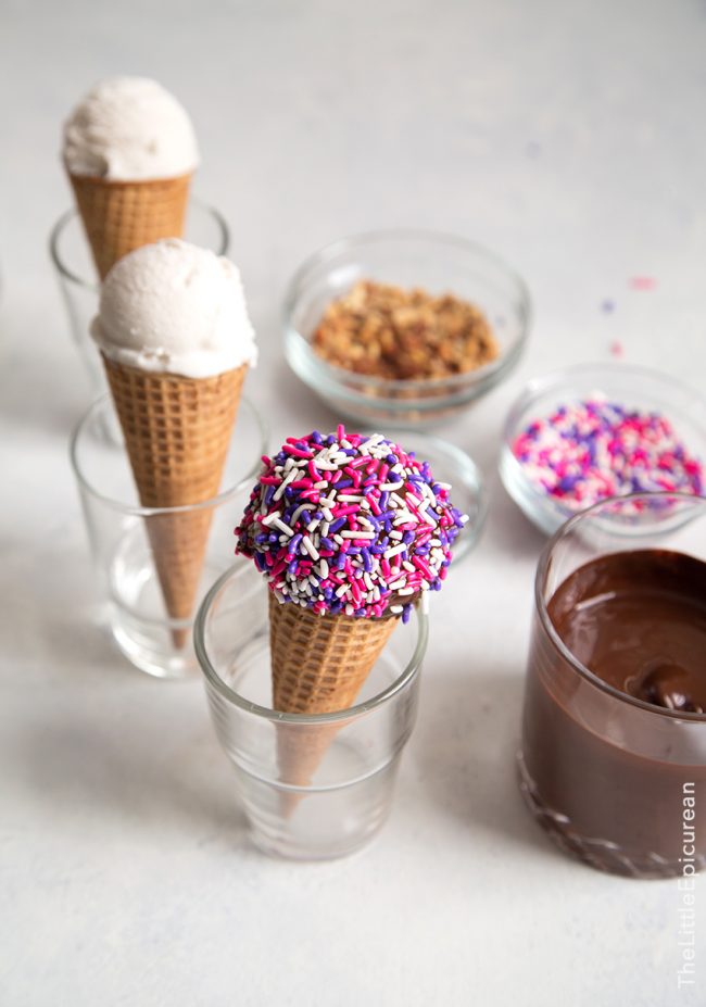 Coconut Sundae Cones - The Little Epicurean