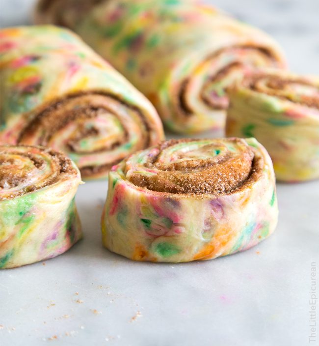 Funfetti Cinnamon Rolls - The Little Epicurean