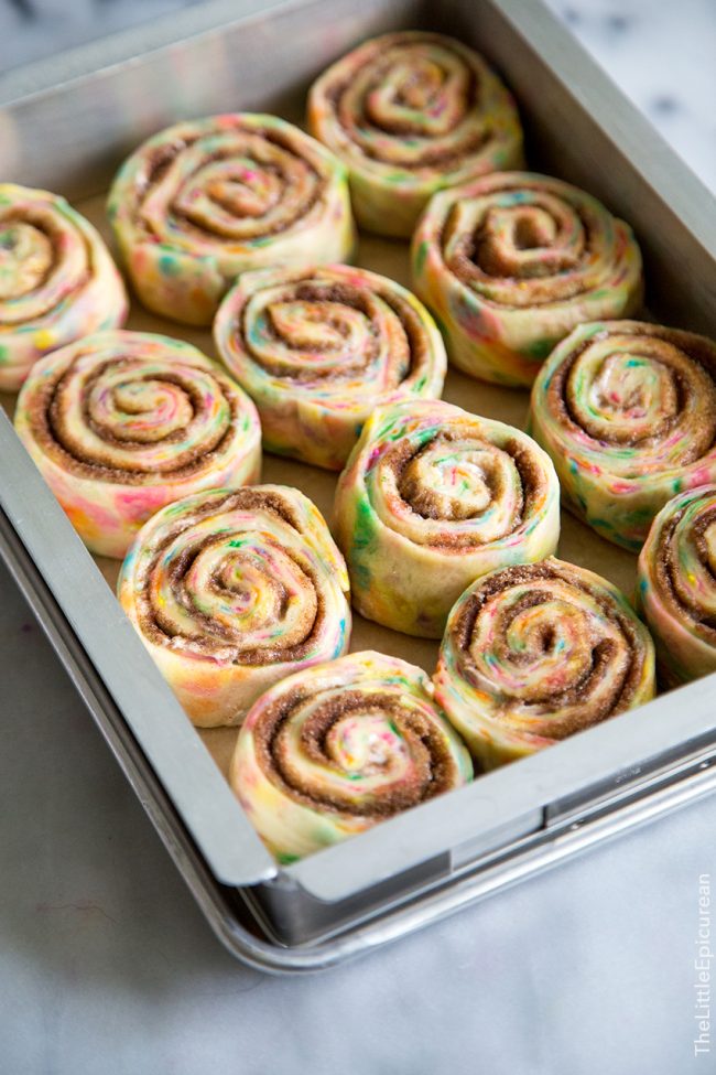 Funfetti Cinnamon Rolls - The Little Epicurean