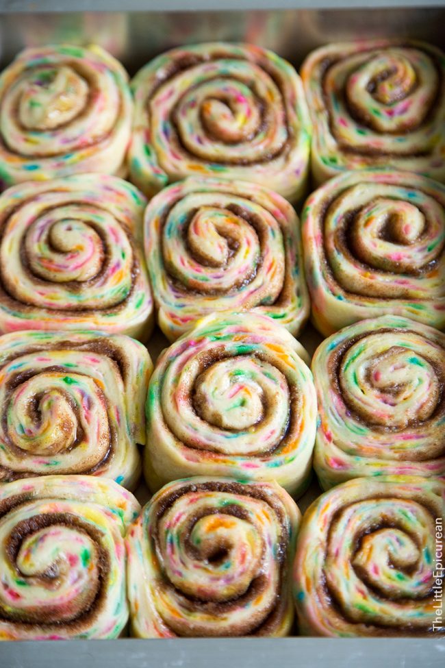 Funfetti Cinnamon Rolls - The Little Epicurean