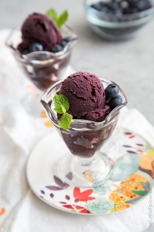 Blueberry Sorbet- The Little Epicurean