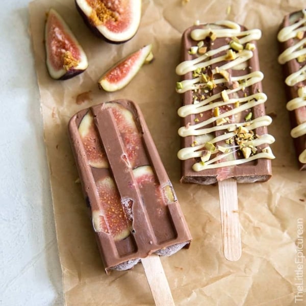 Fig Fudge Popsicles with White Chocolate- The Little Epicurean