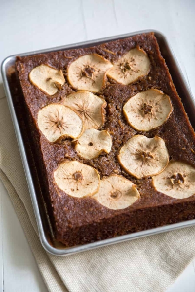 Caramel Apple Sheet Cake- The Little Epicurean