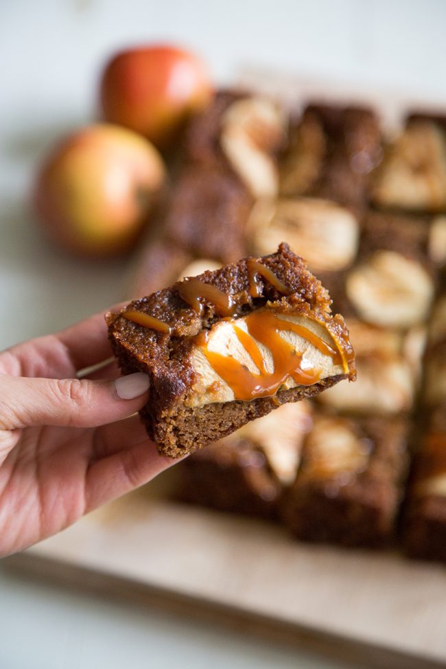 Caramel Apple Sheet Cake- The Little Epicurean