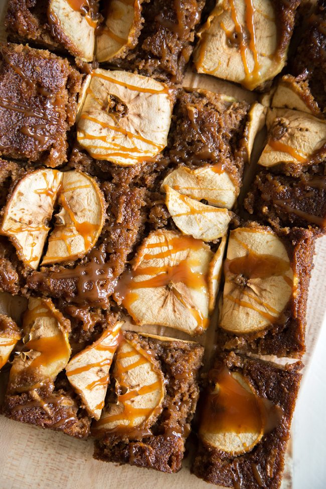 Caramel Apple Sheet Cake- The Little Epicurean