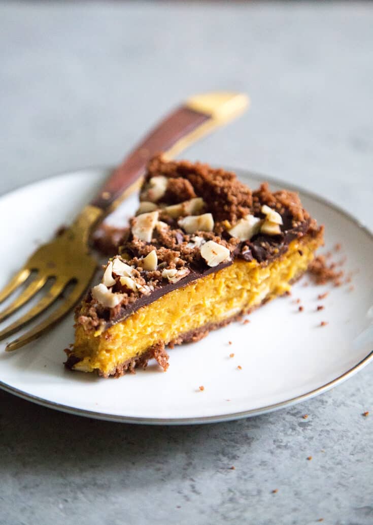 Chocolate Hazelnut Pumpkin Pie- The Little Epicurean