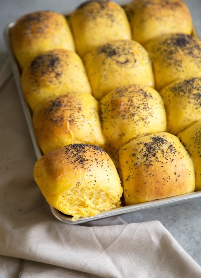 Pumpkin Bread Rolls (Dinner Rolls)- The Little Epicurean