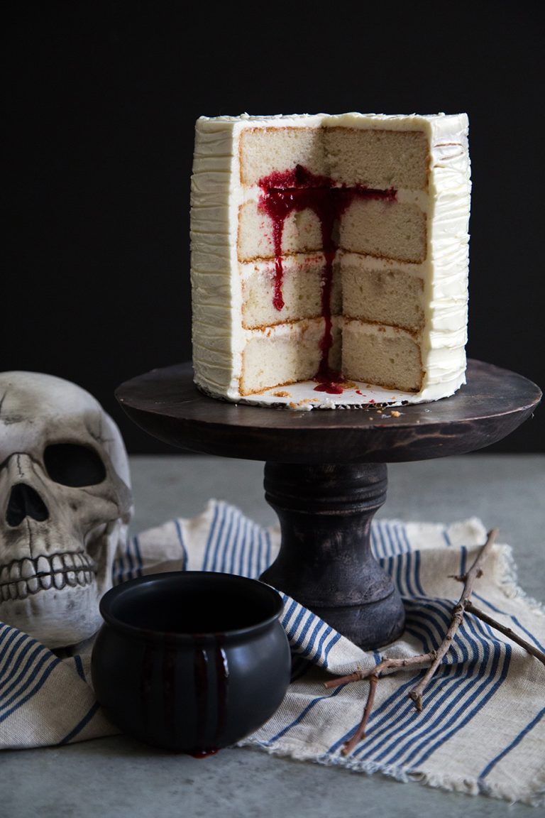 Surprise Bloody Cake (Vanilla Cake wtih Raspberry)- The Little Epicurean