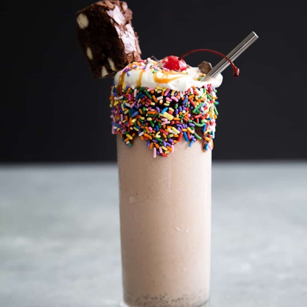 Brownie Milkshake (triple fudge brownies)- The Little Epicurean