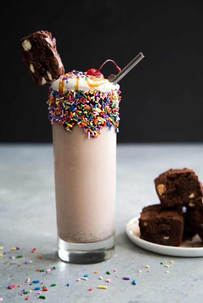 Brownie Milkshake (triple fudge brownies)- The Little Epicurean