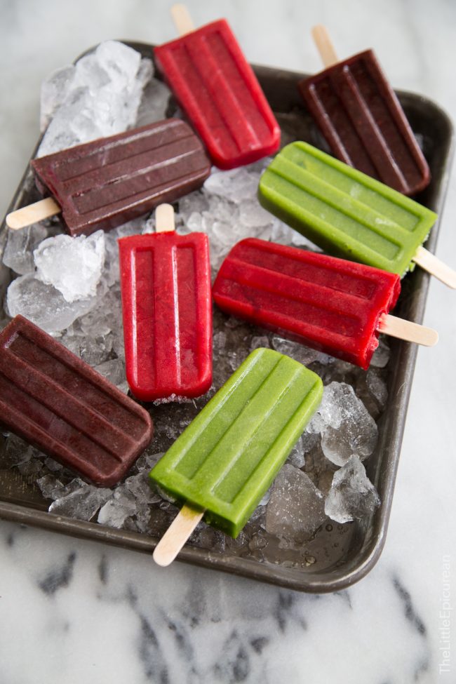 Smoothie Popsicles (fruit and veggie)- The Little Epicurean