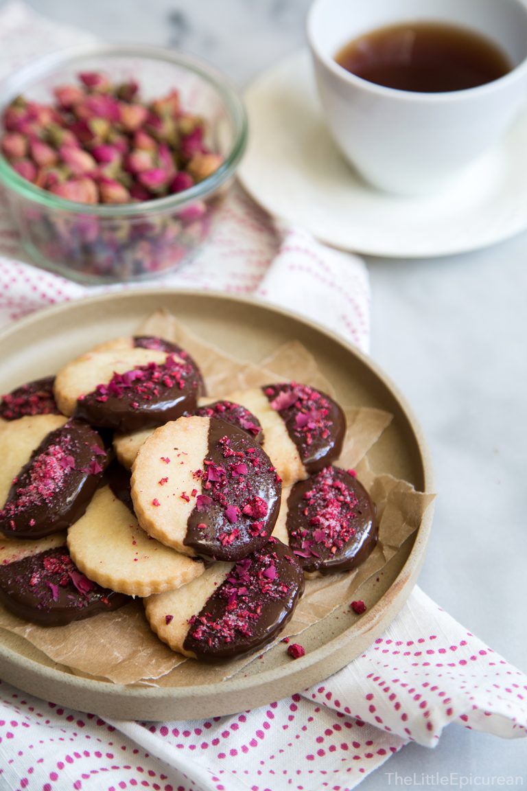 Rose Water Shortbread Cookies- The Little Epicurean