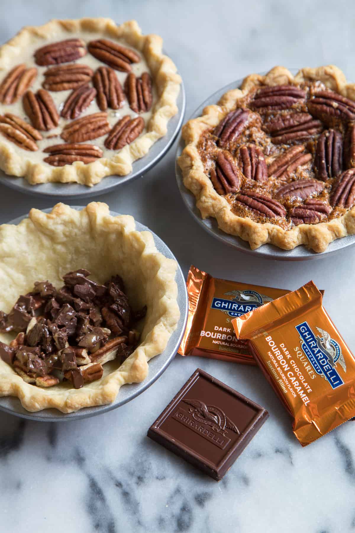 Mini Bourbon Caramel Derby Pies - The Little Epicurean