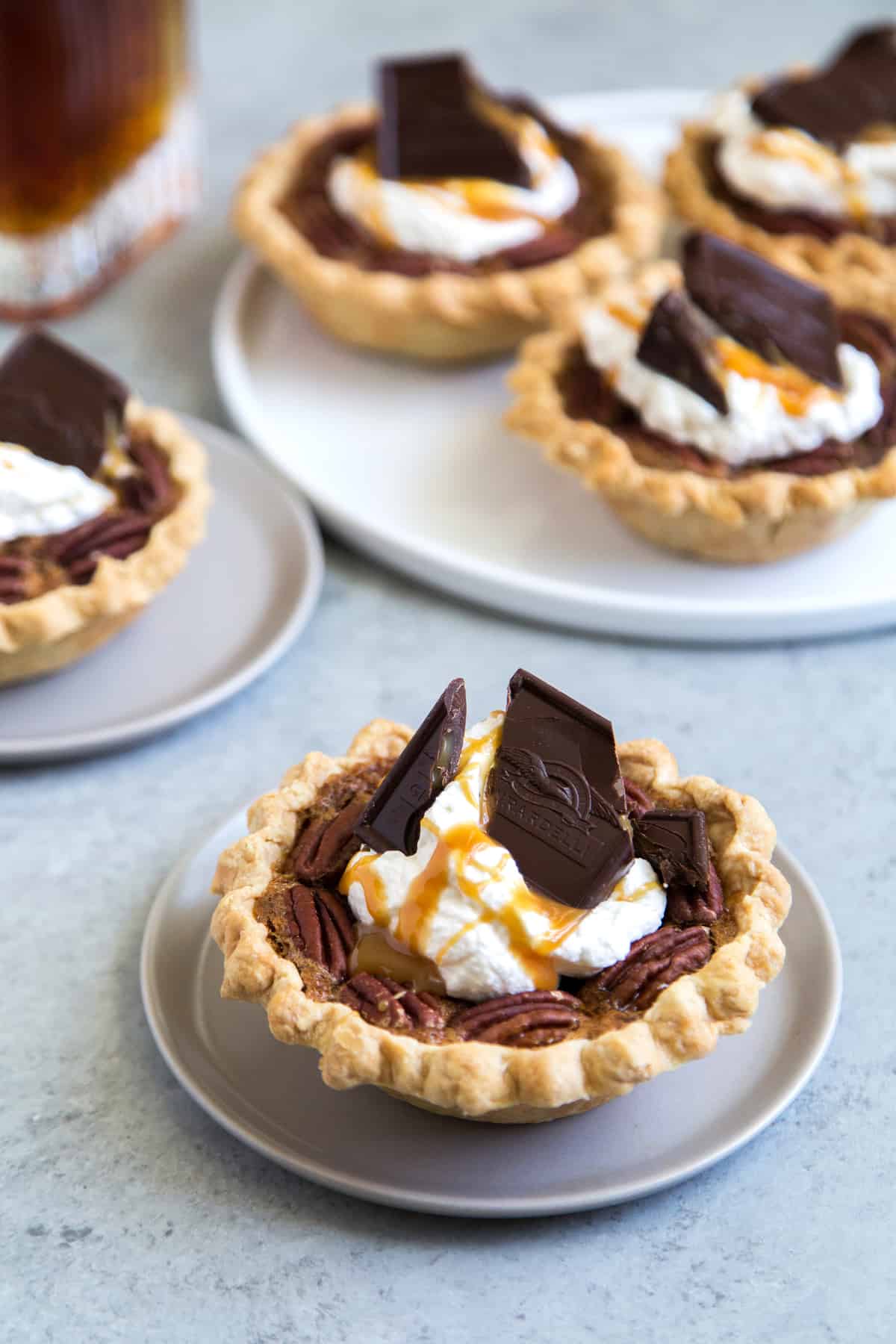 Mini Bourbon Caramel Derby Pies - The Little Epicurean