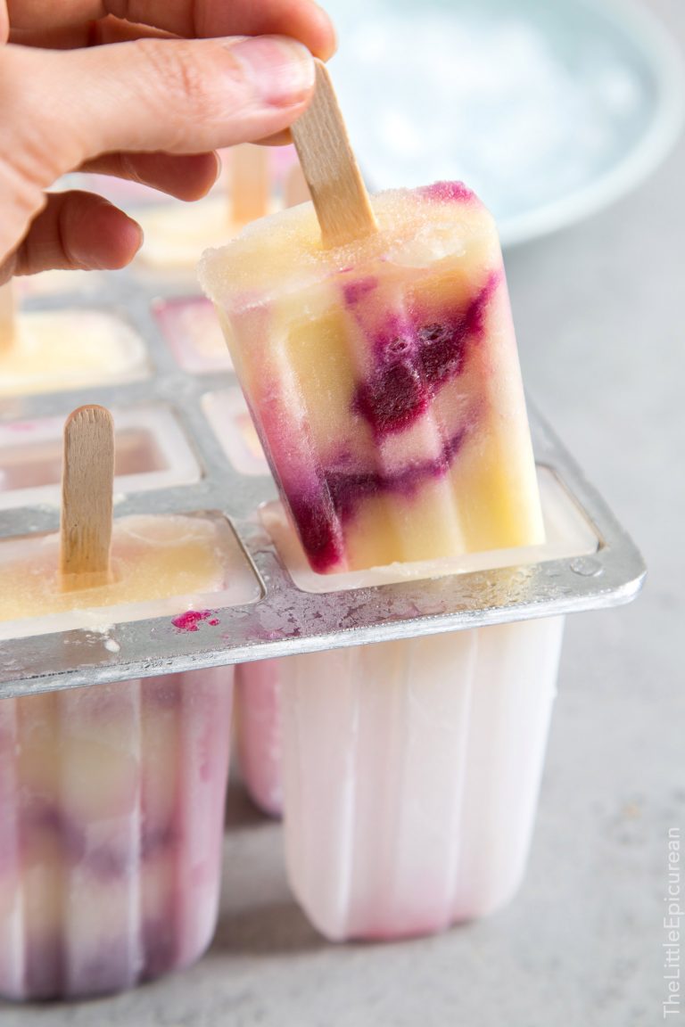 Blackberry Swirl Pineapple Popsicles - The Little Epicurean