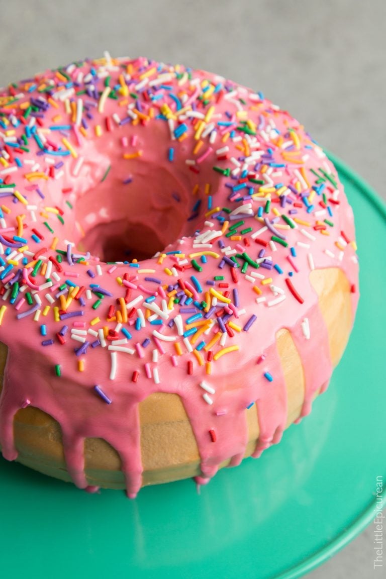 Giant Donut Cake (Simpson Sprinkles Donut)-The Little Epicurean
