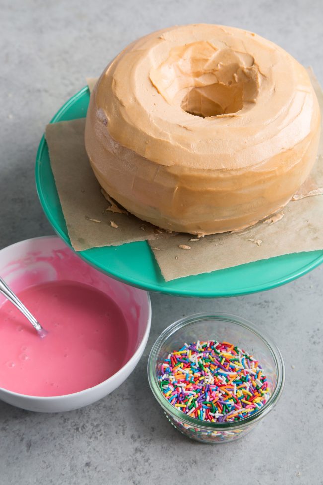 Giant Donut Cake (Simpson Sprinkles Donut)-The Little Epicurean