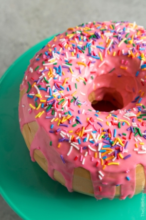 Giant Donut Cake (Simpson Sprinkles Donut)-The Little Epicurean