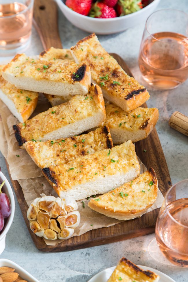 Roasted Garlic Bread with Rose Wine Pairing- The Little Epicurean